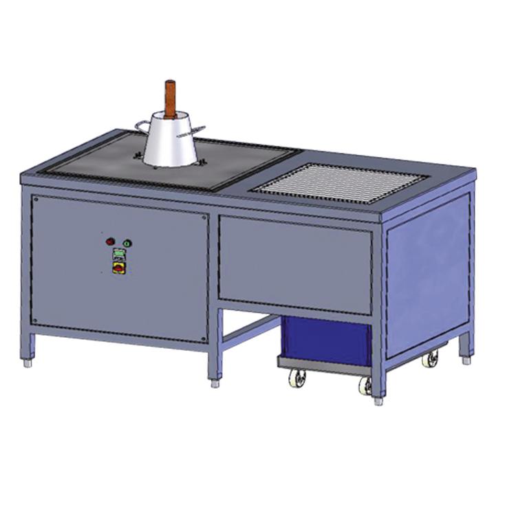 Laboratory worktable with built-in flow table | testing.de